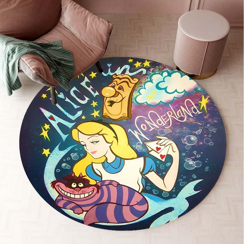 3D Alice Printed Cheshire Cat Carpet Round Carpet Home Decor Anti-slip ...