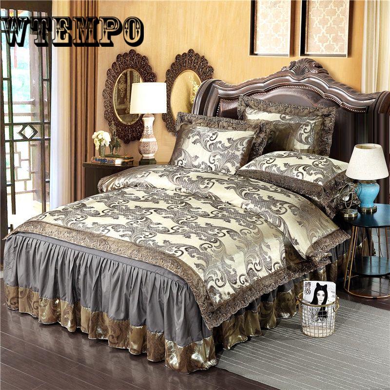 Cheap Luxury Bedding Set Designer Satin Bedding Sets Bed Sheet Jacquard ...