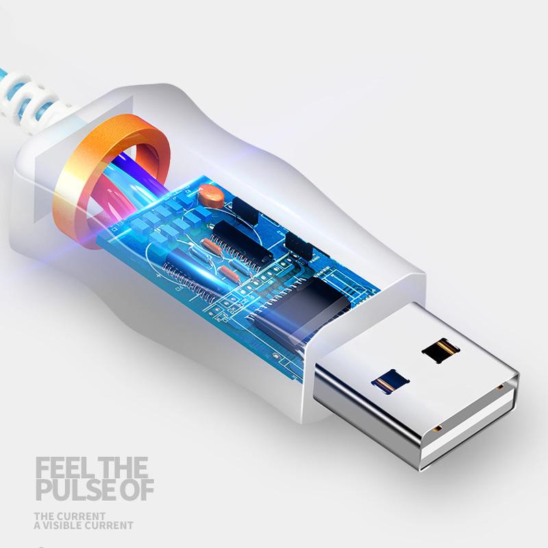 Buy 4 Colors Streamer Data Flowing LED Light Fast Charge Cable Suitable ...