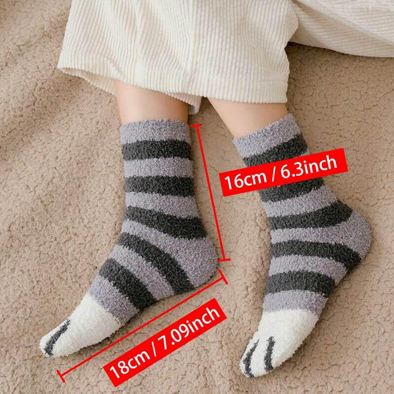 Buy Women's Cute Winter Warm Kitty Cat Paws Socks with Paw Pattern ...