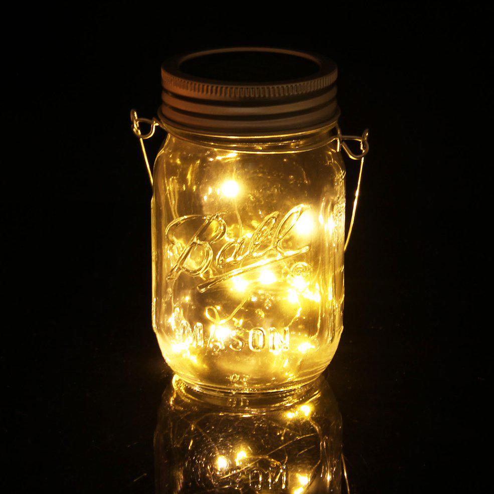 Buy 10 LEDs Mason Jar Lids Solar String Lights Waterproof for Party ...