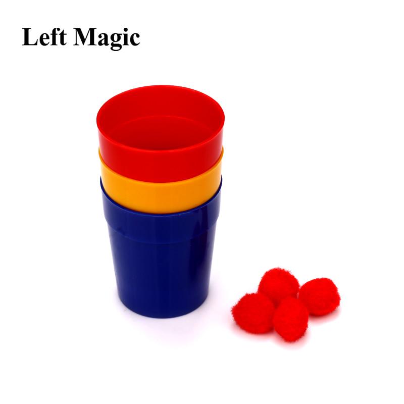 Buy 1 Set Magic Three Cups And Balls Magic Tricks Many Size Close Up ...