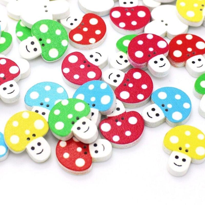Buy Mushroom Wooden Buttons Sewing Craft Scrapbooking Decoration ...