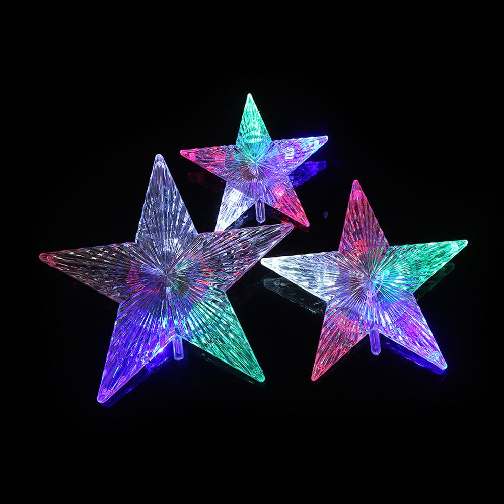 LED Pentagram Decor Light Christmas Tree Top Five-pointed Star Flashing ...