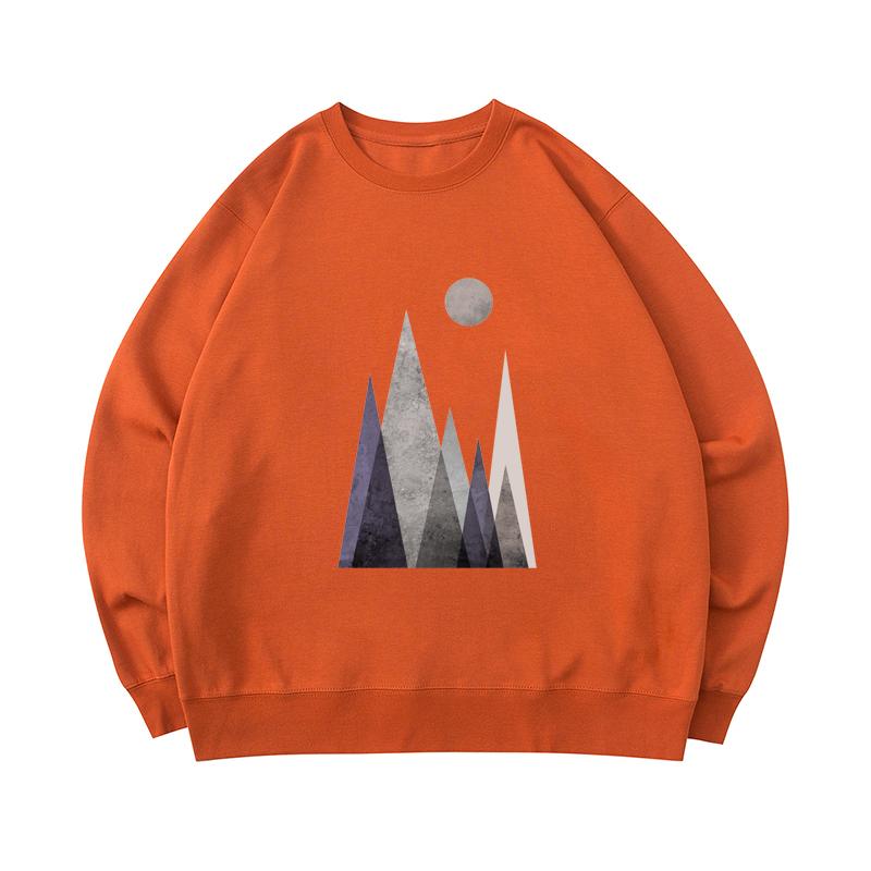 Buy Men's 300 GSM 100% Cotton Sweatshirt Nordic Mountain Scene Print ...