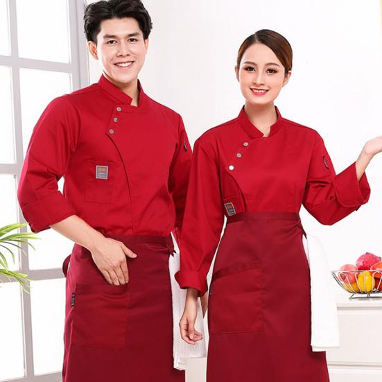 Buy Great Soft Wear-resistant Cooking Clothes Buttons Chef Uniform for ...