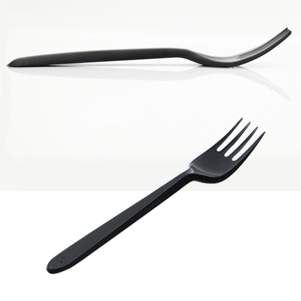 Buy 100 Pcs Plastic Forks Tableware Cutlery Thicken Black Cutlery ...