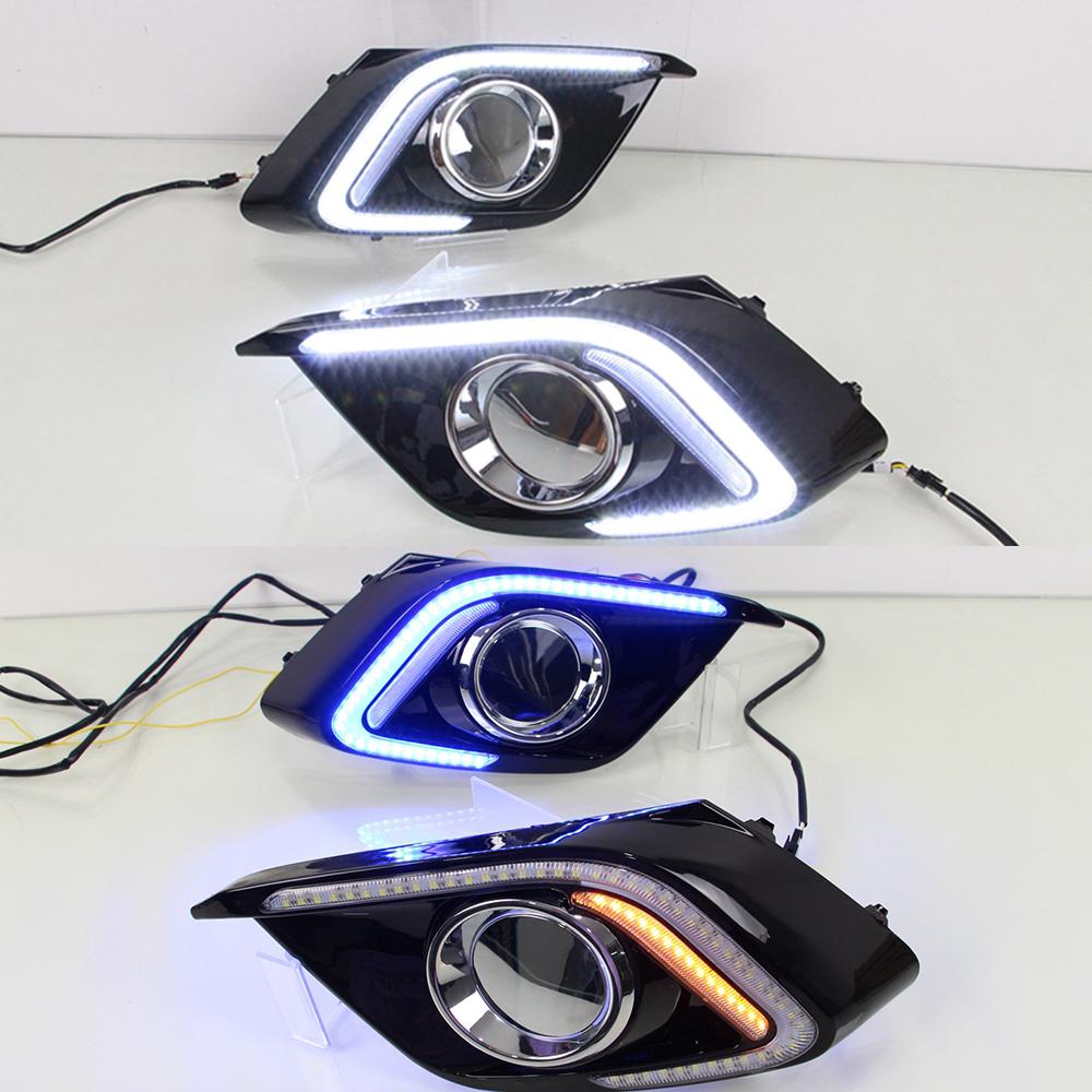 Buy 2PCS LED DRL Daytime Running Lights Daylight Fog light cover DRL For Mazda 3 Mazda3 Axela ...