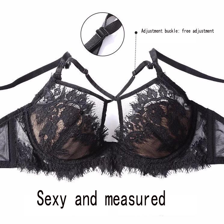 Sexy Cartilage Steel Ring Cross Hollow Lace Gathering Bra – the best ...
