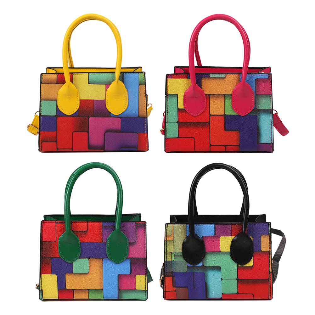 Cheap Fashion Geometric Colorful Women Shoulder Bag Leather Square ...