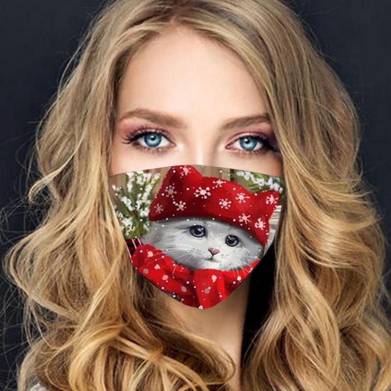 Buy Christmas Masks Christmas Print Washable Mask Dustproof Breathable ...
