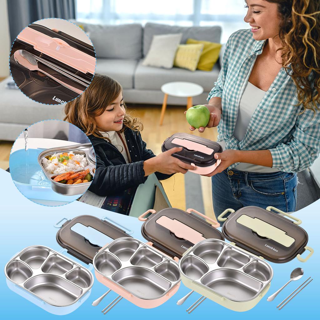 Buy Thermal Insulation Bento 5 Cells Lunch Box Tableware Set Portable ...