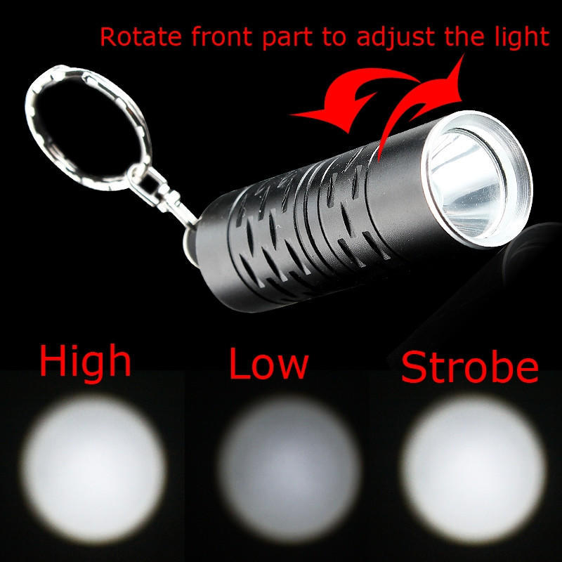 Buy [COW] Hot Ultra Mini 2000LM XM-L T6 LED 3-Mode Keychain Flashlight ...