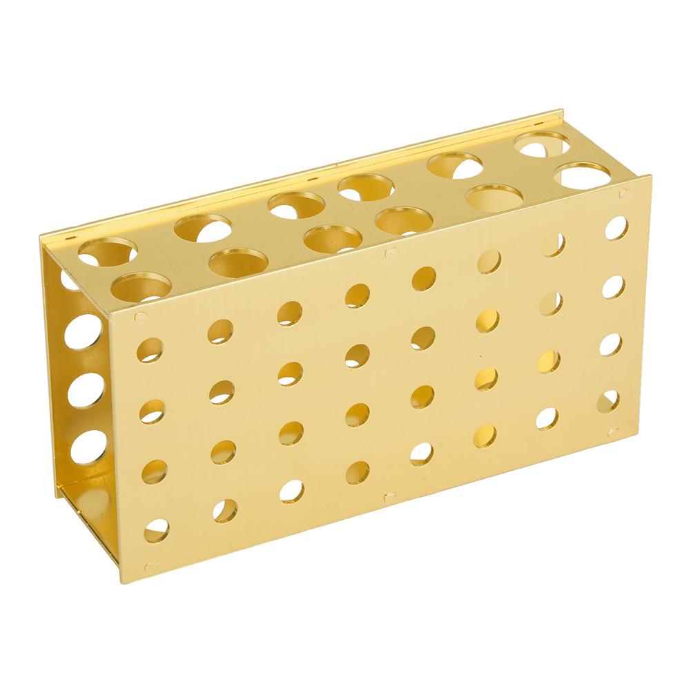 Buy Golden Aluminum Test Tube Rack Holder Stand 8*12.3*18*30mm Hole ...