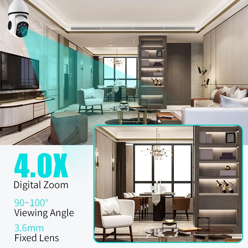 Cheap 5Ghz&2.4Ghz Wifi IP Camera E27 Bulb 2MP 1080P AI Human Detect ...