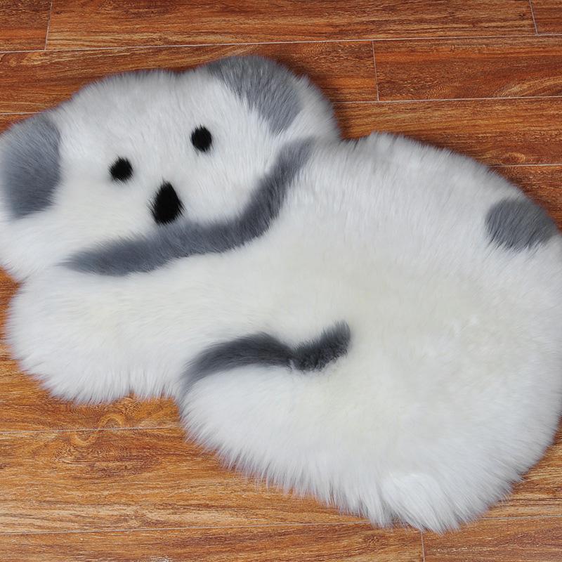 Panda and Sloth Pattern Faux Fur Soft Sheepskin Rug Soft Warm Furry ...