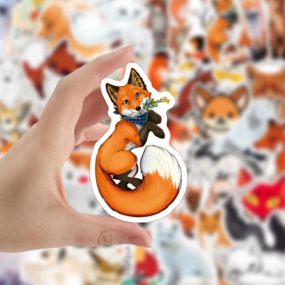 Buy 50Pcs Cute Fox Stickers Graffiti For Motorcycle Car Skateboard ...
