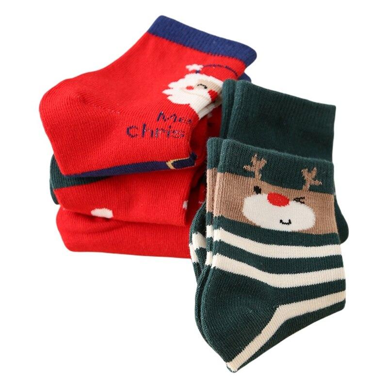 Buy 5 Pairs/lot Christmas Socks Kids Boys Girls Socks Santa Claus Elk ...