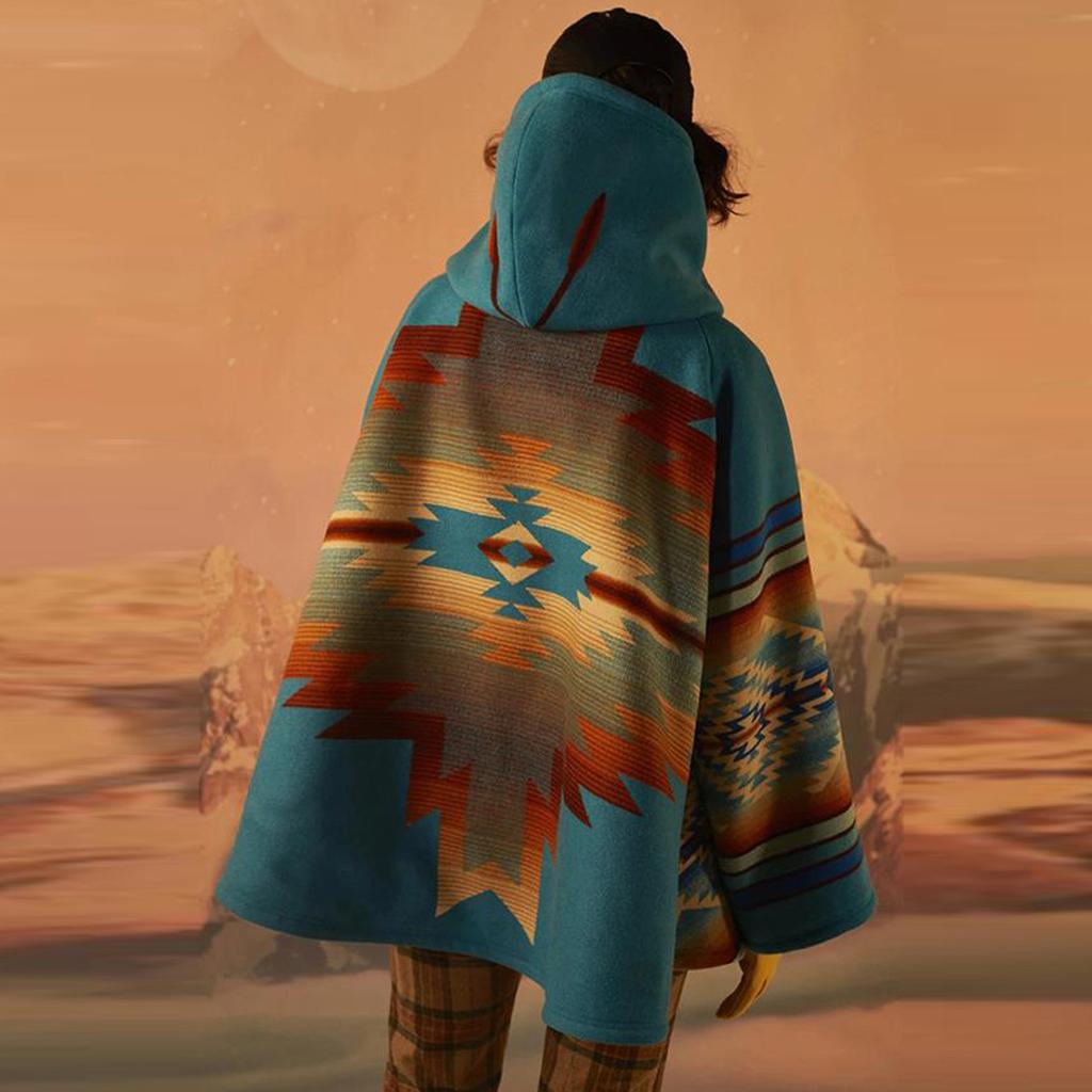 Buy Womens Casual Retro Printed Long Sleeve Hooded Jacket Coat Claw ...