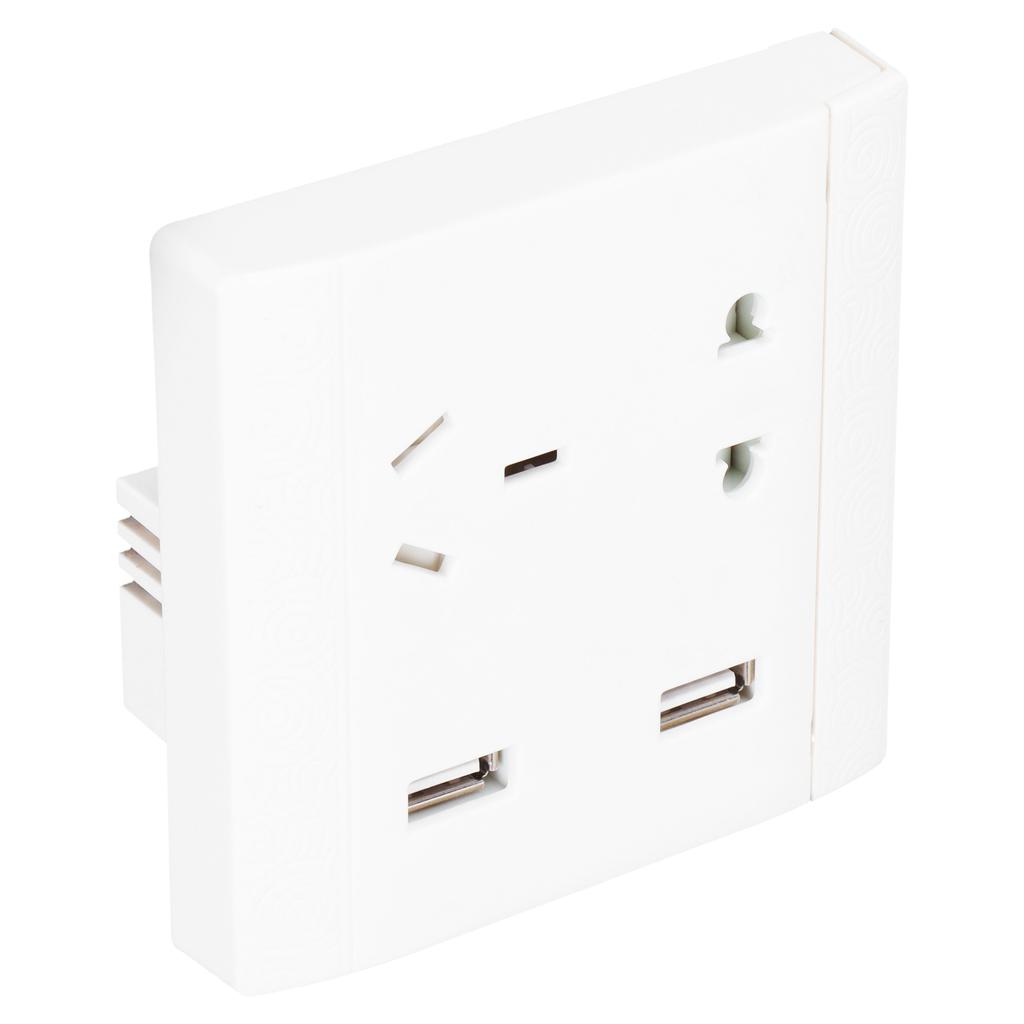 Buy Multi-Functional Wall Power Outlet Socket with 2 USB Port 13A for ...