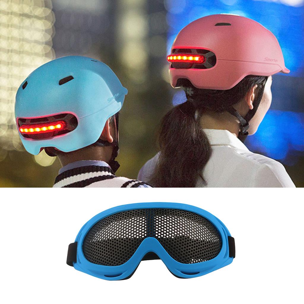 Buy Outdoor Metal Mesh Goggles & LED Flashing Helmet Sports Safety Hat ...