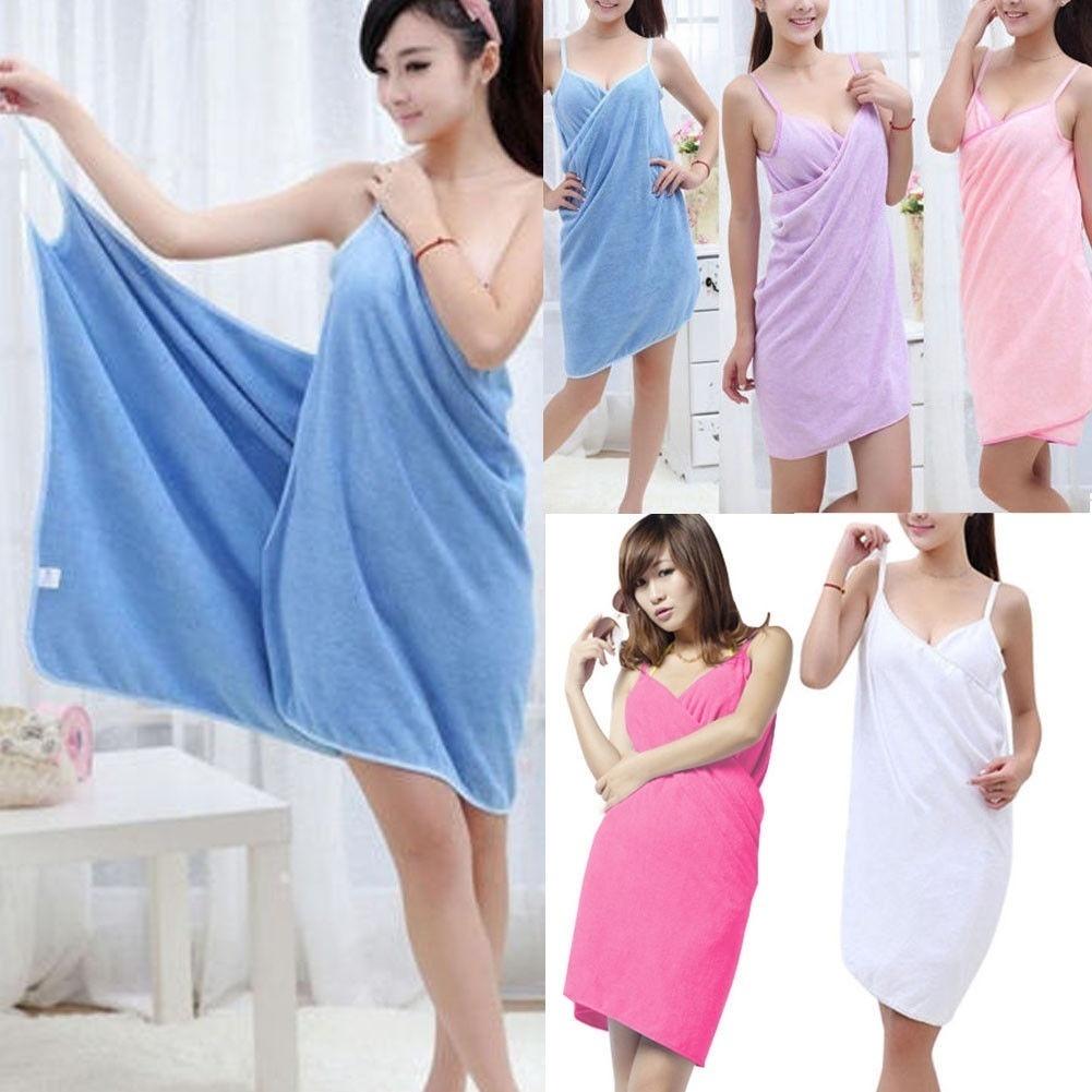 Sexy Women Bath Towel Wearable Towels Super Absorbent Solid Color Bath ...