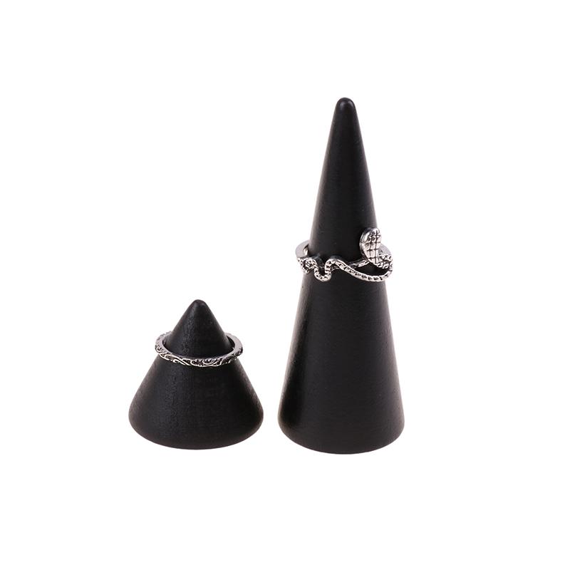 Buy Vintage Black Wooden Ring Holder Stand Storage Rack For Ring ...