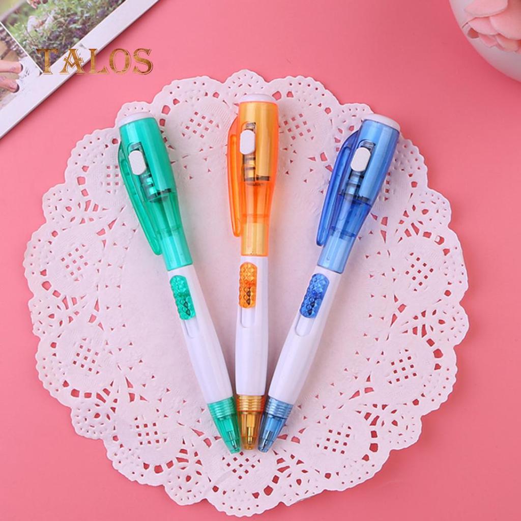 2in1 Creative Blue Ink Ballpoint Pen Flashlight Office School Outdoor ...