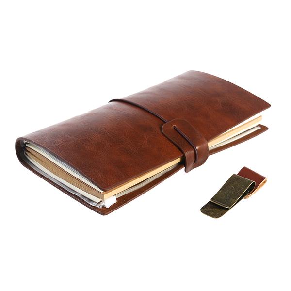 Buy Retro Vintage Notebook Journal Diary Leather Pocket Notepad with ...