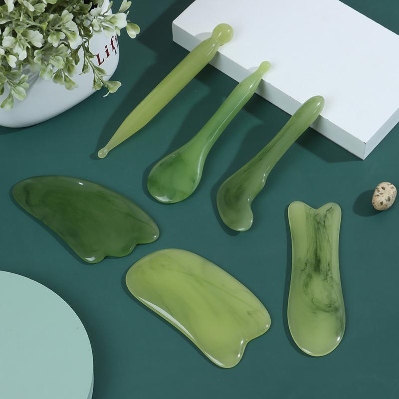 Buy Resin Board Plate Scrape Green Gua Sha Body Face Massage Health ...