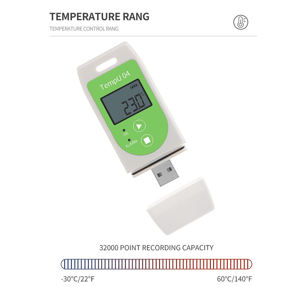 Buy Usb Temperature Data Logger Reusable Temperature Recorder Tempu 04 ...