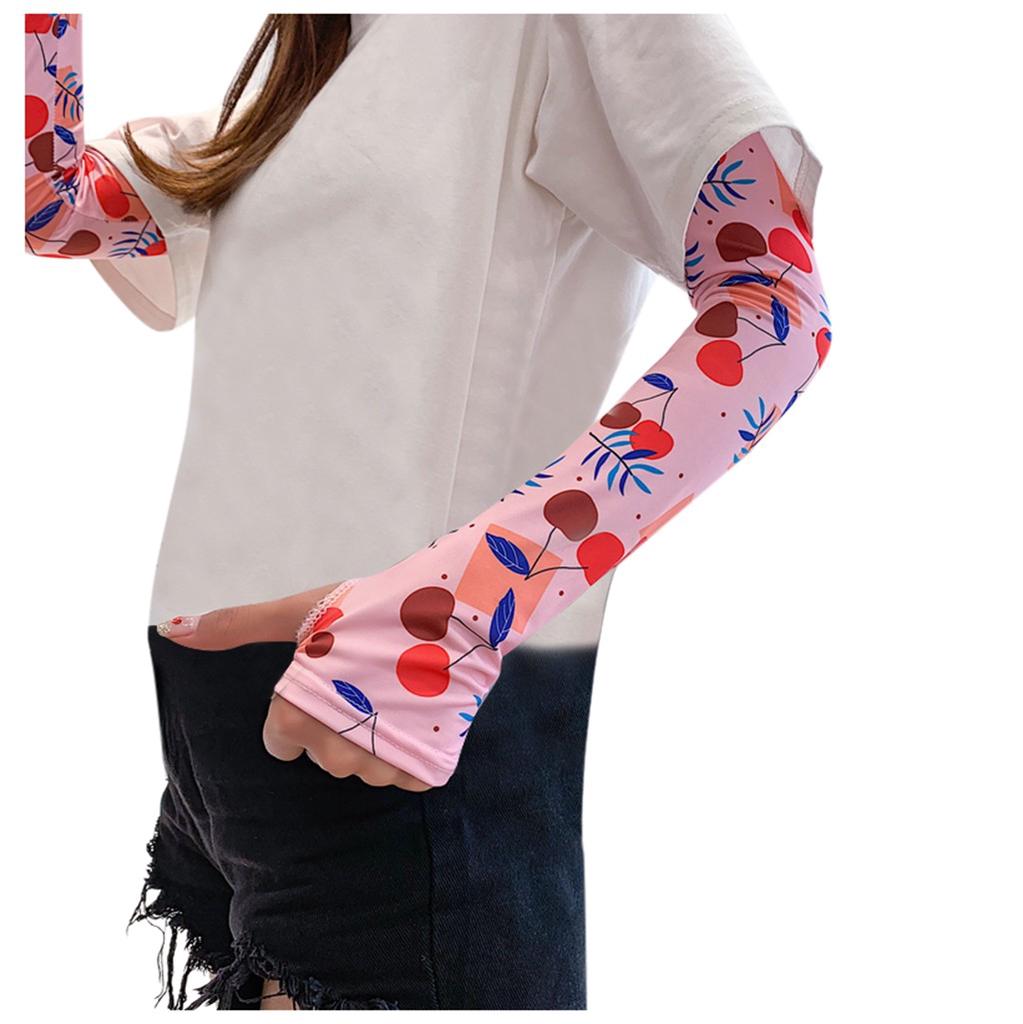 1Pair Print Sun Protection Arm Sleeve Warmers Cuffs UV Protection Arm ...