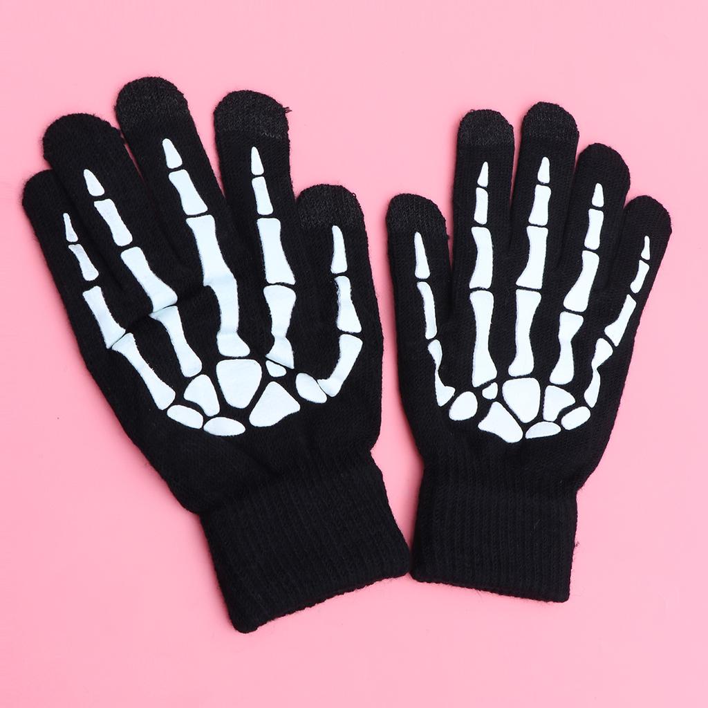1 Pair Comfortable Durable Warm Coss Play Knitting Claw Skeleton Glove ...