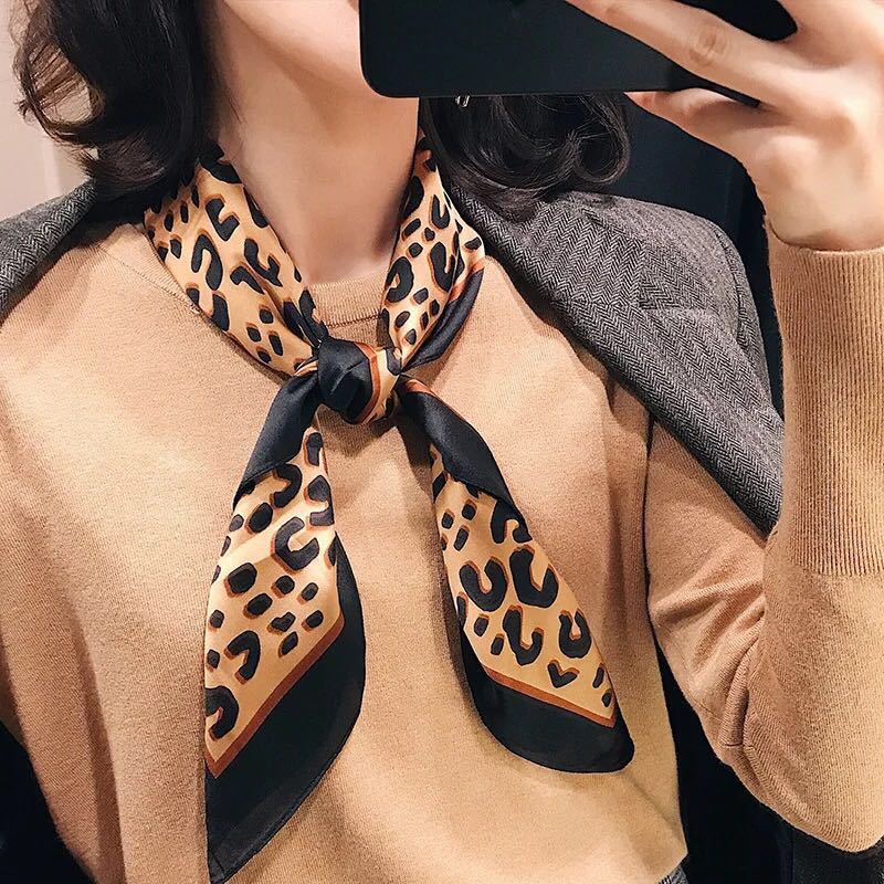 Buy Women Spain Silk Scarf Small Square Silk Scarves Neckerchief Satin ...