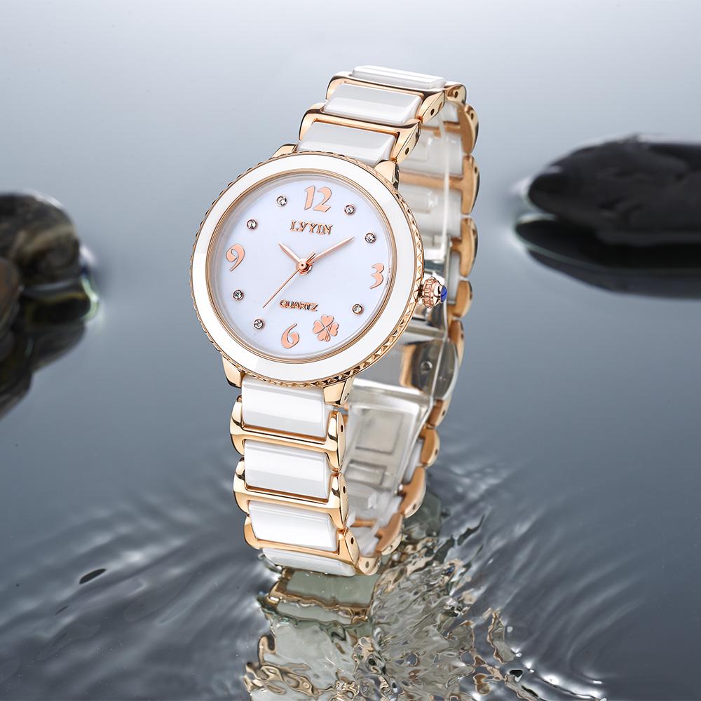 Buy Lvyin Luxury Brand Ceramic Watch Women Fashion Simple Waterproof ...