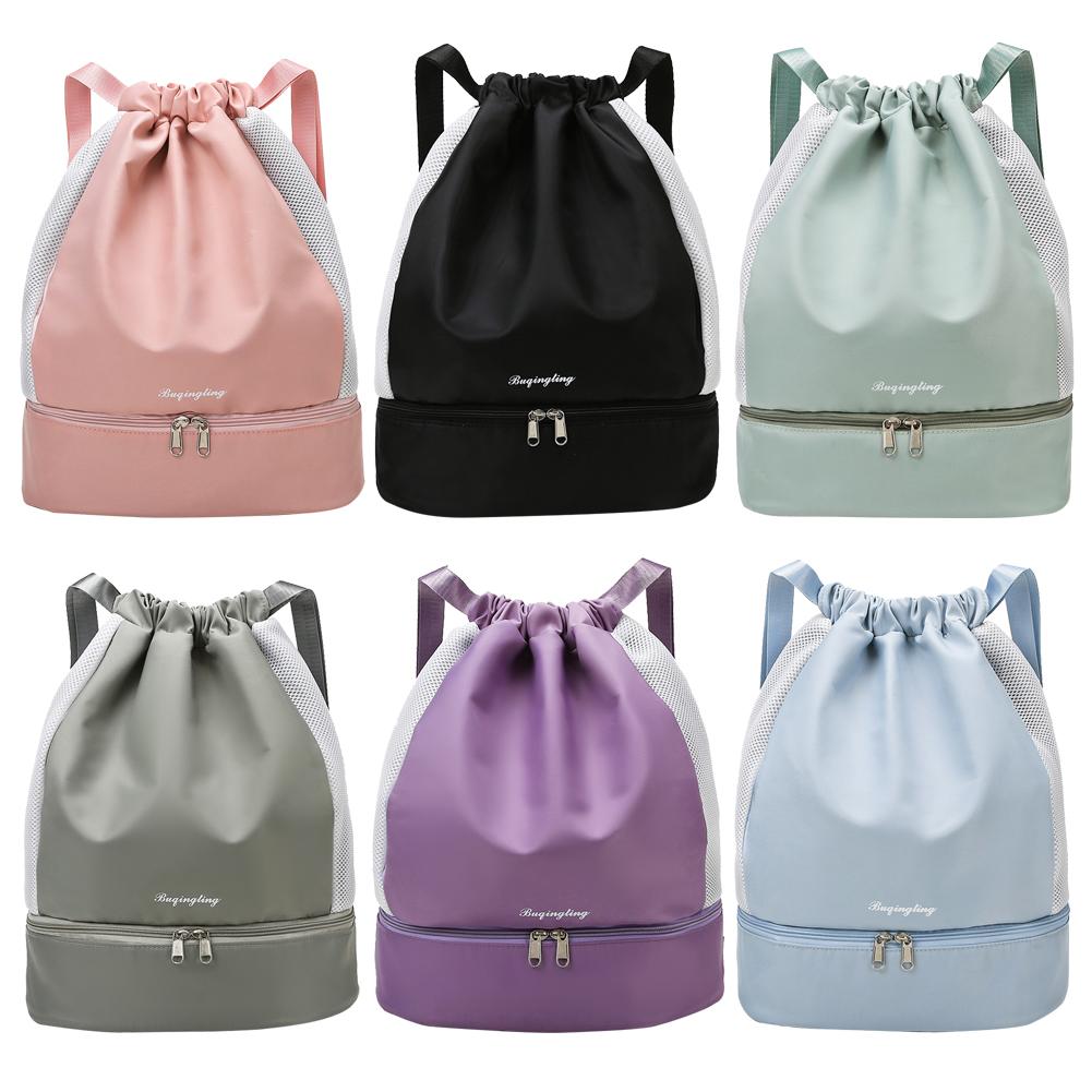 Drawstring Fitness Swimming Backpack Sports Dry Wet Bag Swimsuit ...