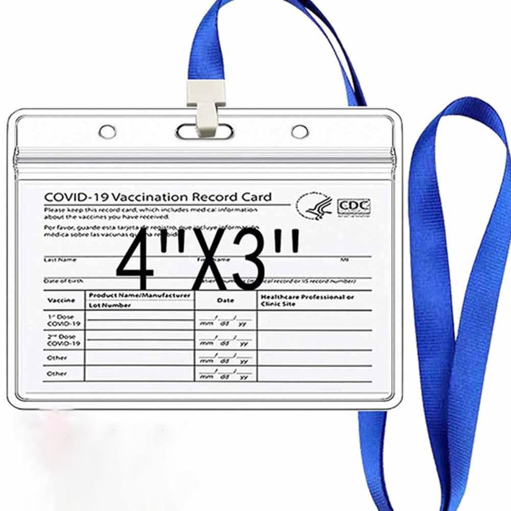 CDC Card Protector 4x3 Inch with Lanyard, 1 Set of Immunization Record ...