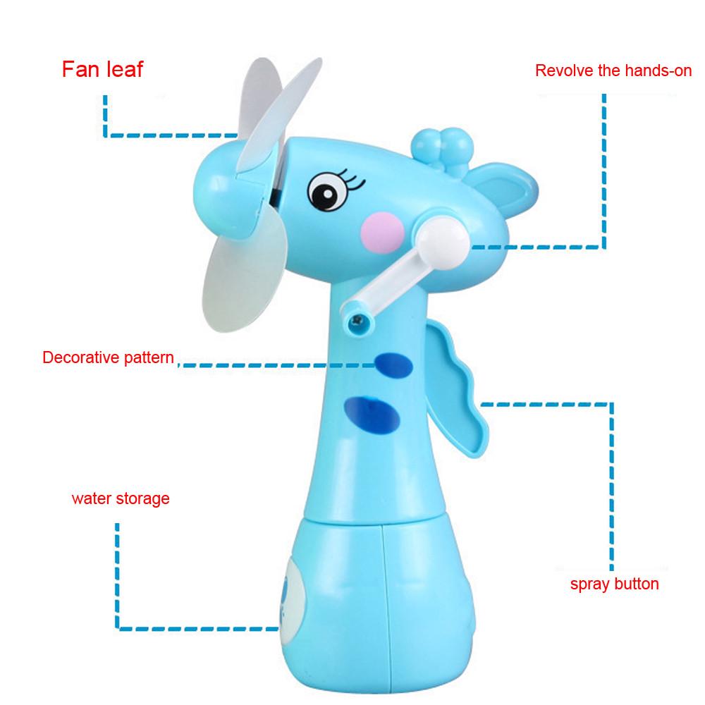 Buy Mini Water Spray Fan Manual Rotating Cooling Mist Cartoon Animal ...