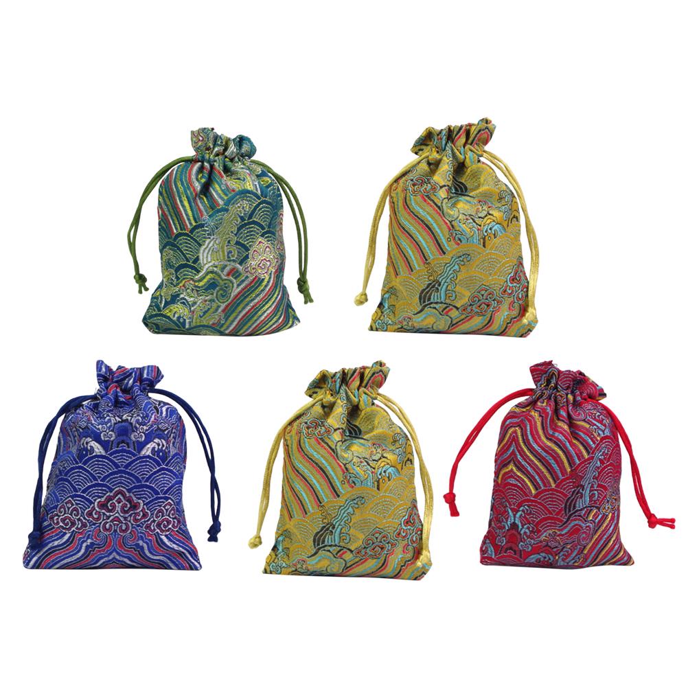 Buy 5pcs Cloth Pouches Portable Cotton Cloth Storage Bag for Coin ...