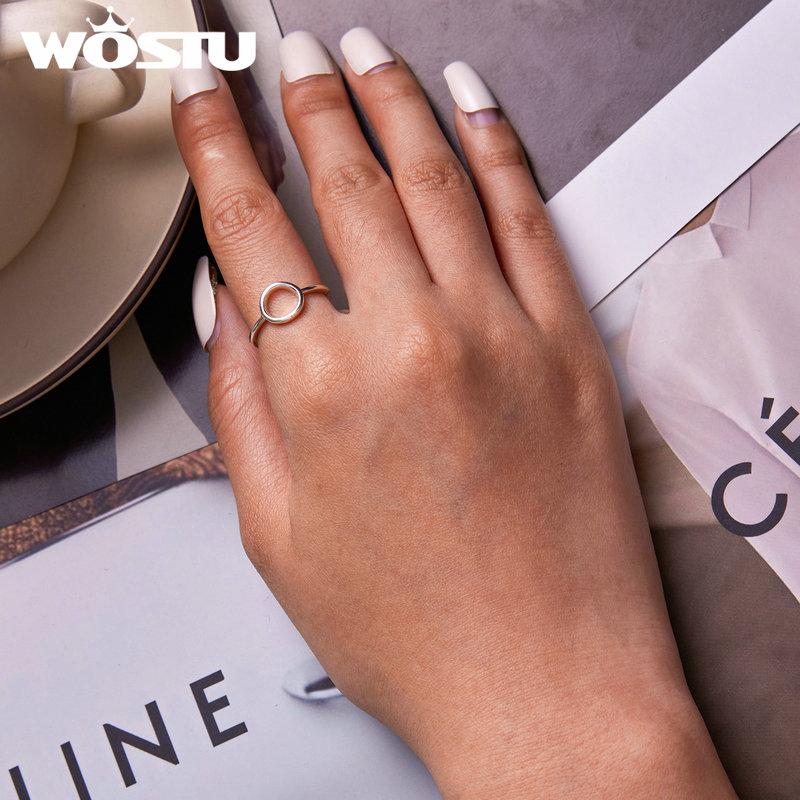 Купить WOSTU 925 пробы, серебряные простые круглые кольца на палец для ...