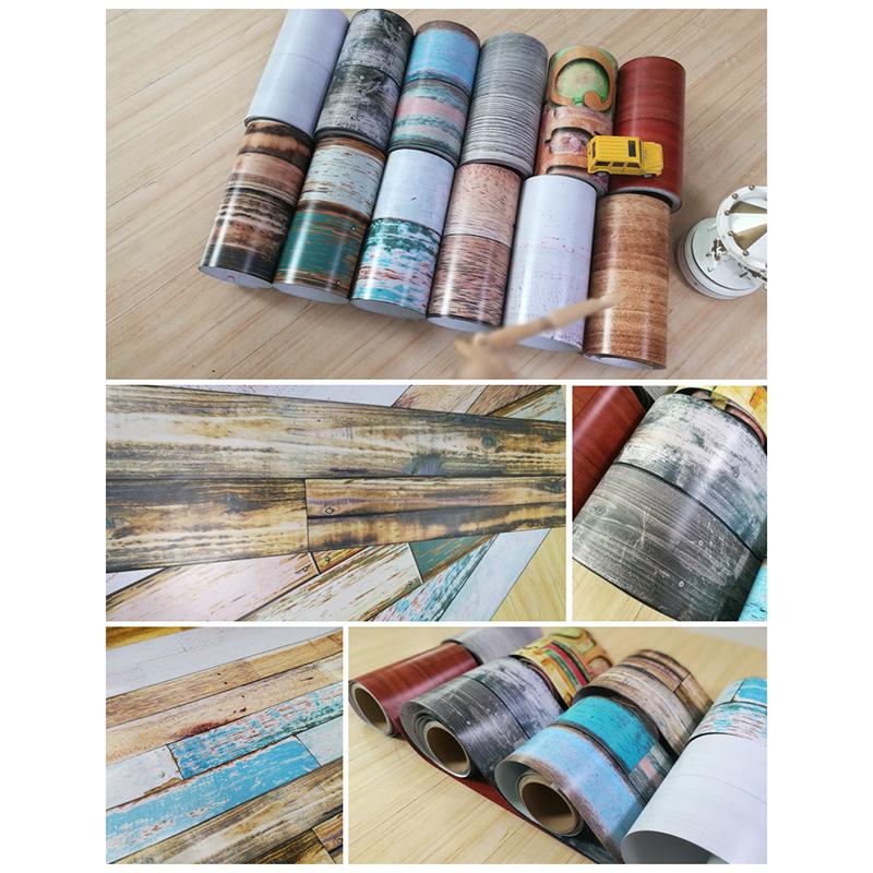 Buy Wood Grain Wall Decal Paper Self Adhesive Floor Sticker Bedroom ...