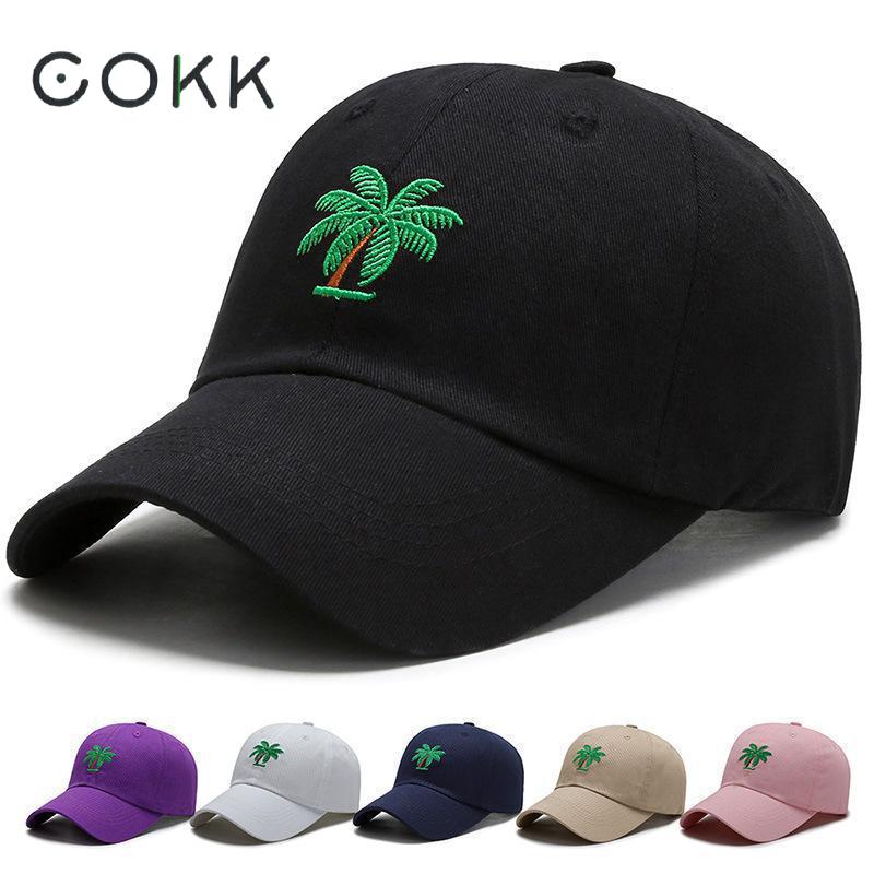 Buy Cokk Baseball Cap Women Snapback Dad Hat Coconut Tree Pattern Women ...