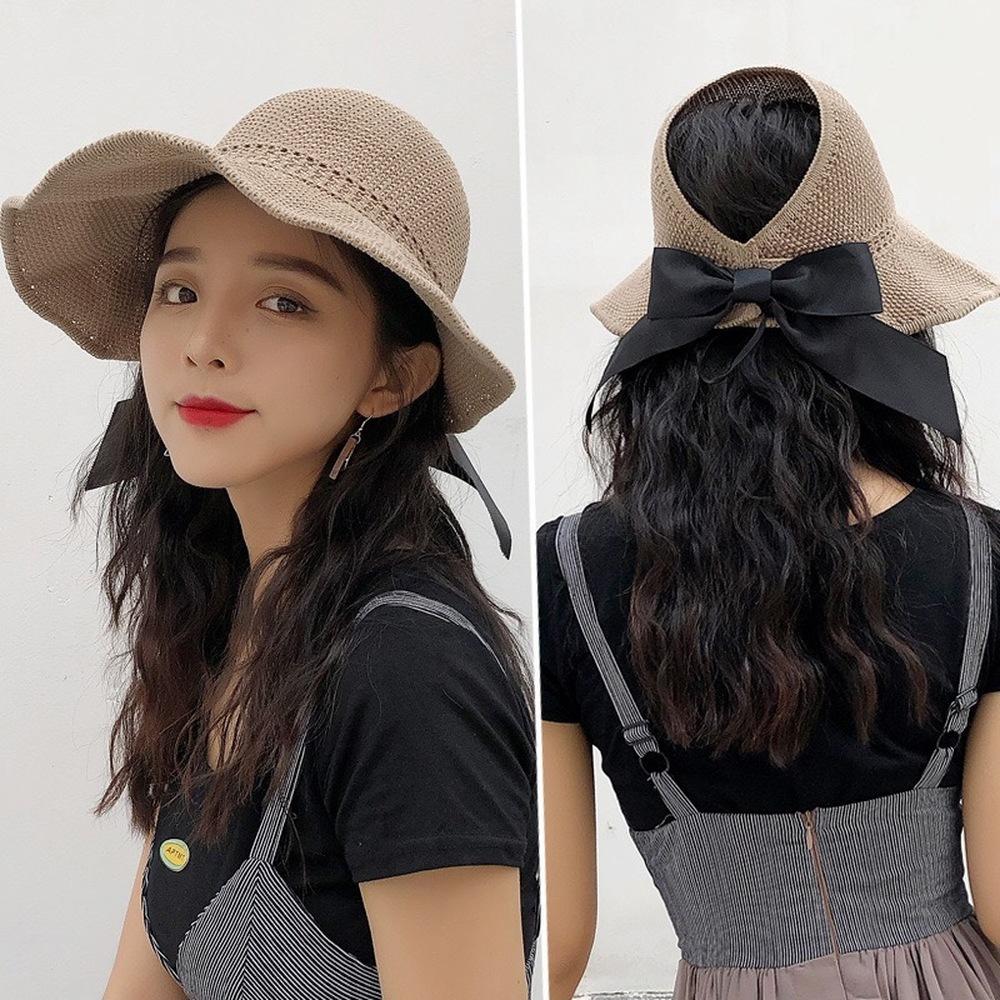 Buy Women's Empty Top Hat, All-match Solid Color Literary Face-covering ...