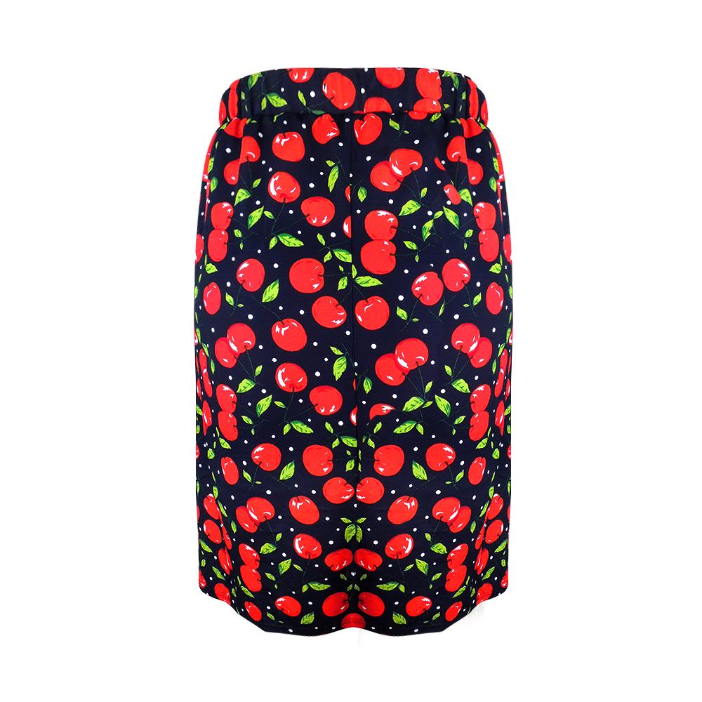 Buy YTLWomen's Cherry Printed Pleated Prairie Chic Plus Size Midi Skirt ...