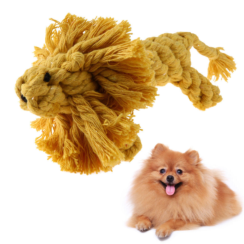 Buy Pet Dog Toy False Lion Braided Cotton Rope Cat Puppy Chew Squeaker ...