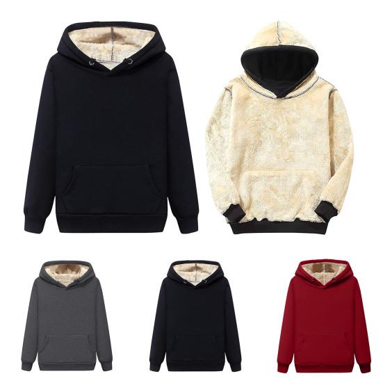 Cheap Women Sweatshirt Long Sleeve Drawstring Thicken Plush Velvet ...
