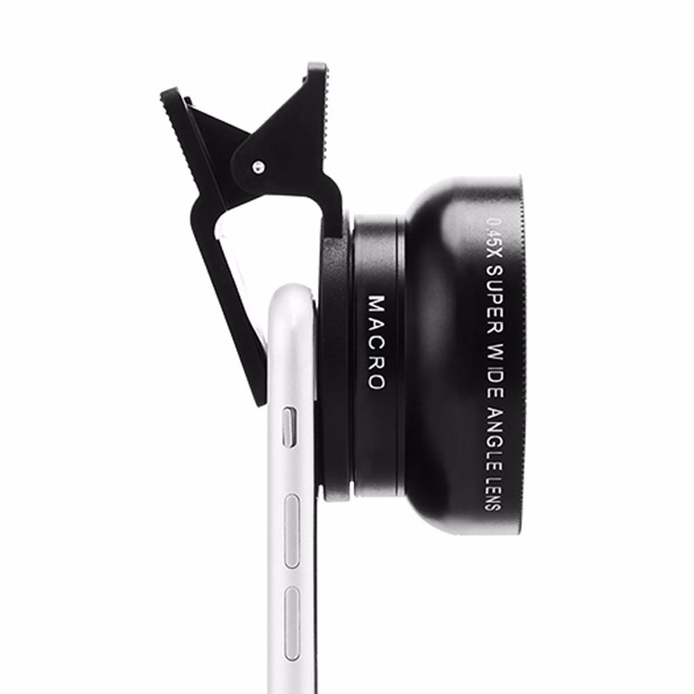 Buy Phone Lens Clip-on 12.5X Macro Lens 2 In 1 Universal 0.45X HD Wide ...