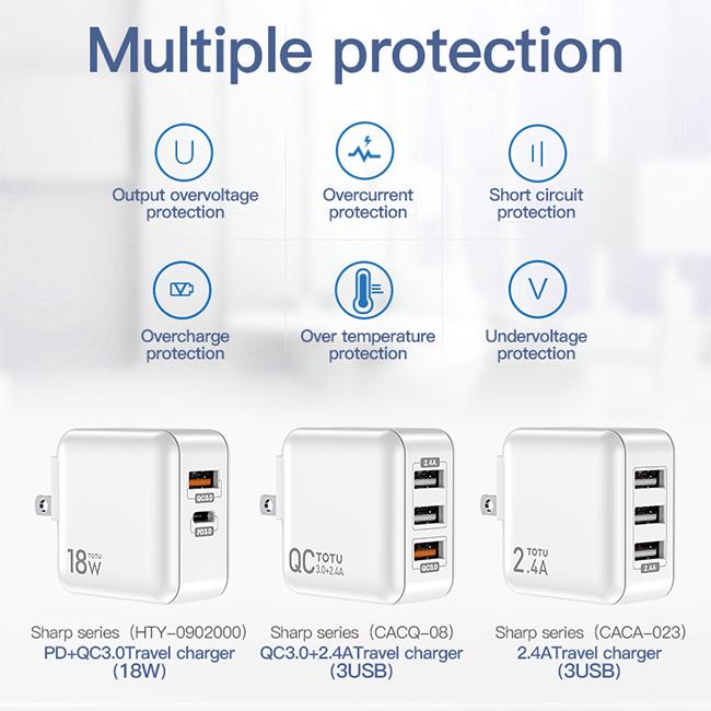 Satın alın TOTUDESIGN CACA-023 Sharp Series 2.4A Three USB Travel ...