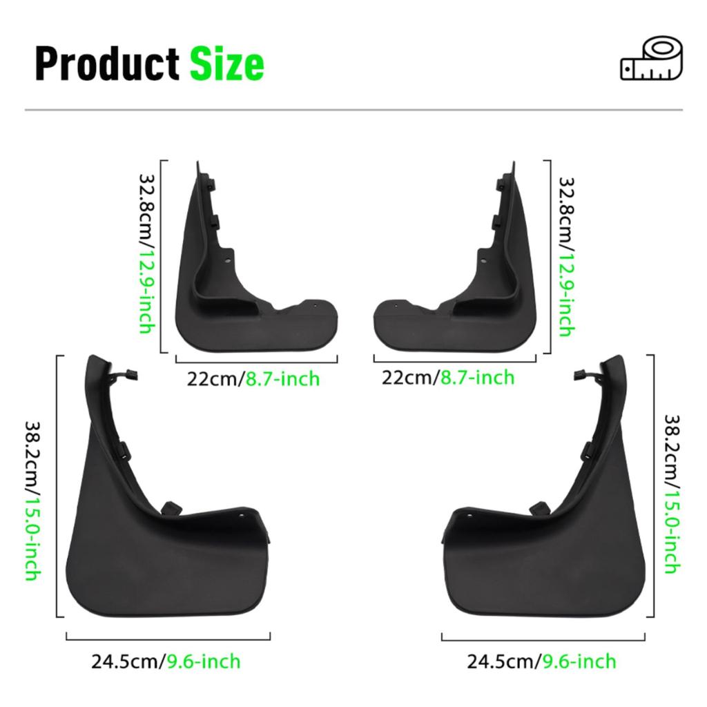 4PCS Car Mud flaps Splash Guards Mudguards Car Mud Flaps Compatible ...