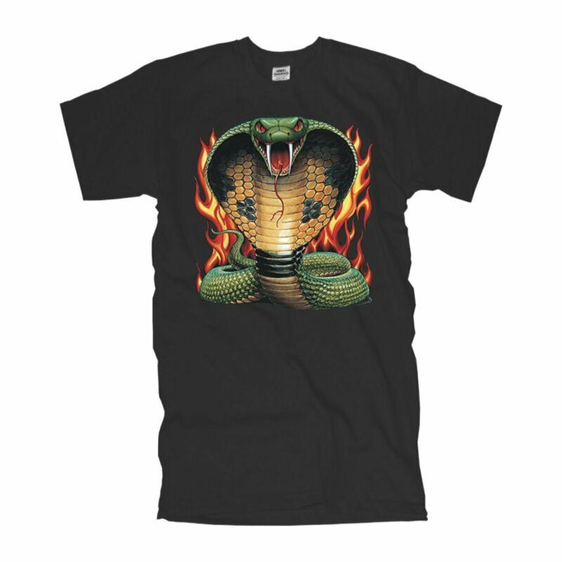 Buy T Shirt Coiled Cobra Snake Flames Schlange American Fashion Kawaii ...